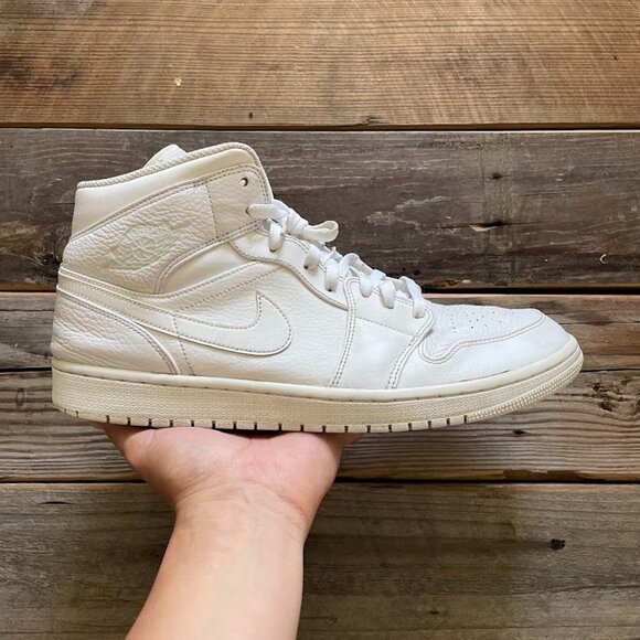 Jordan | Shoes | Men Nike Air Jordan Mid Triple White Basketball Shoes ...